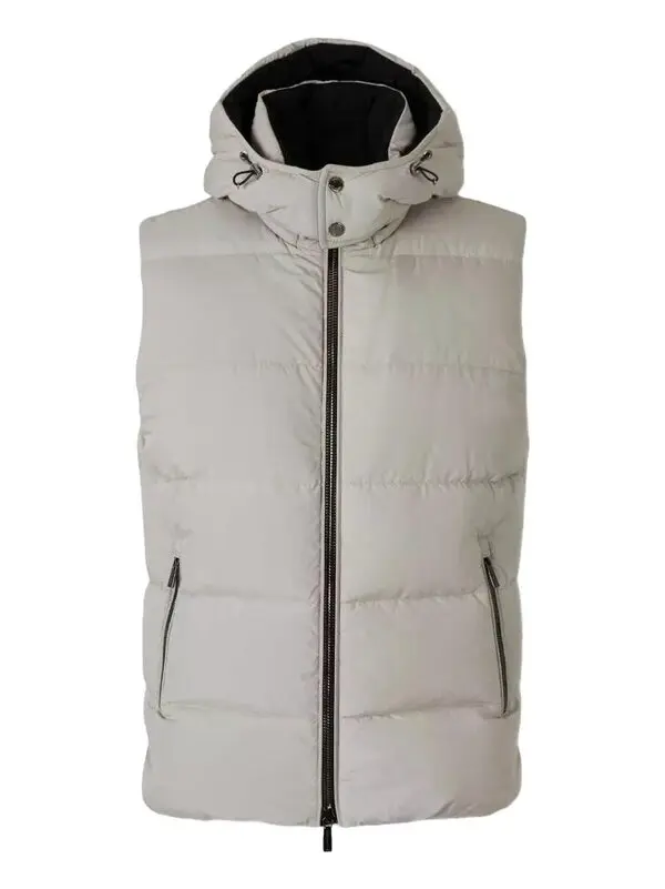 MOORER Hooded Padded Gilet - Grey