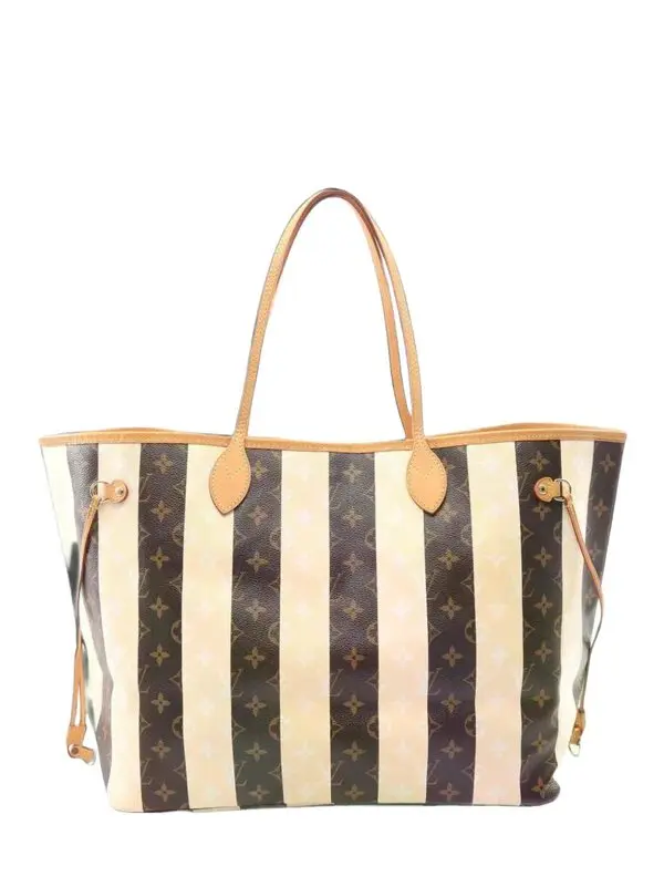 LOUIS VUITTON 2011 Rayures Neverfull Gm Tote Bag - Brown