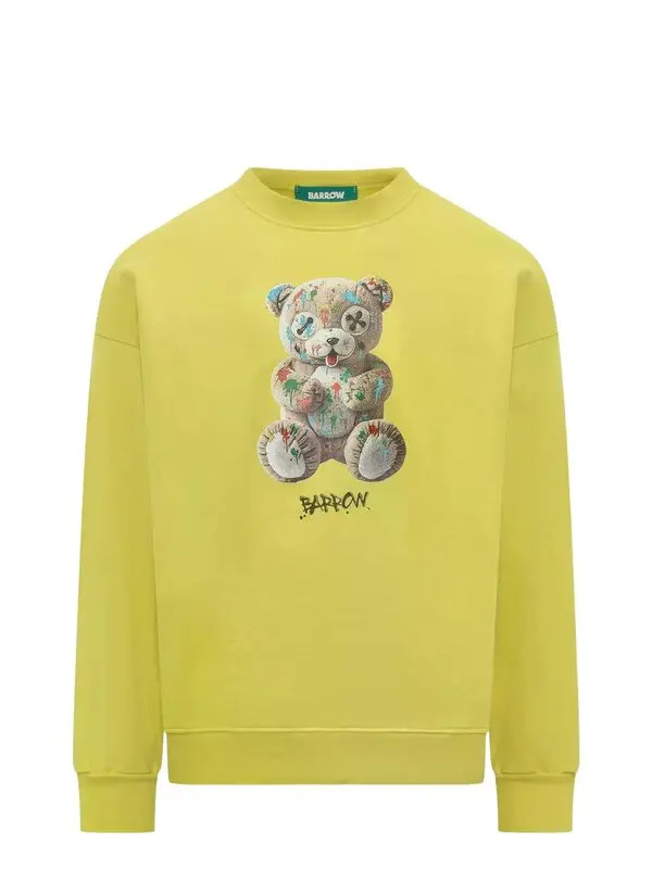 BARROW Teddy Bear Print Sweatshirt - Yellow