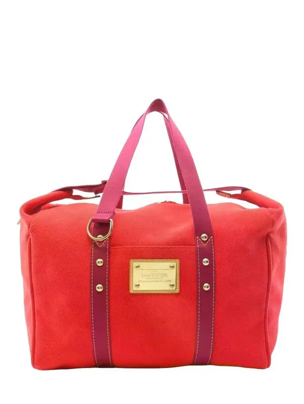 LOUIS VUITTON 2005 Antigua Sac Weekend Boston Bag - Red