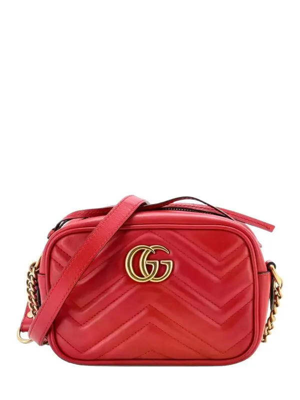 Gucci Gg Marmont Matelassé Leather Crossbody Bag - Red