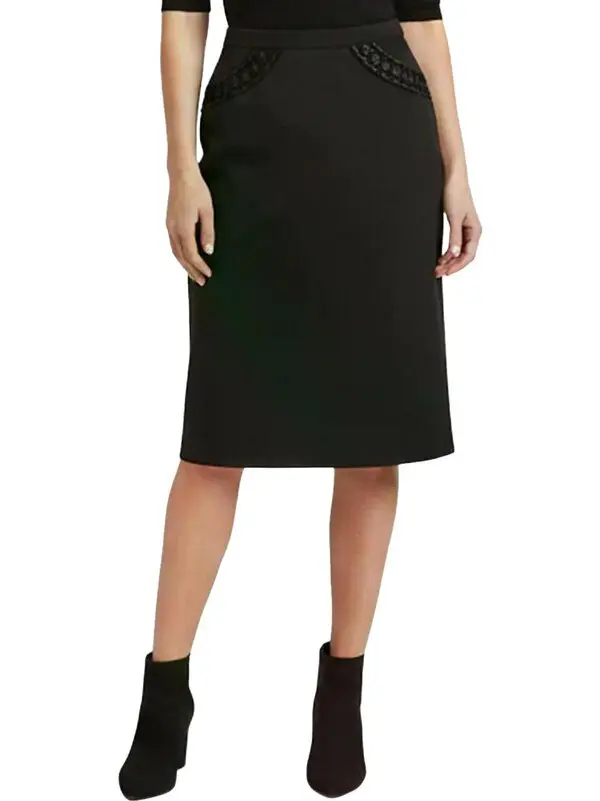 Elie Saab Embellished Midi Pencil Skirt - Black