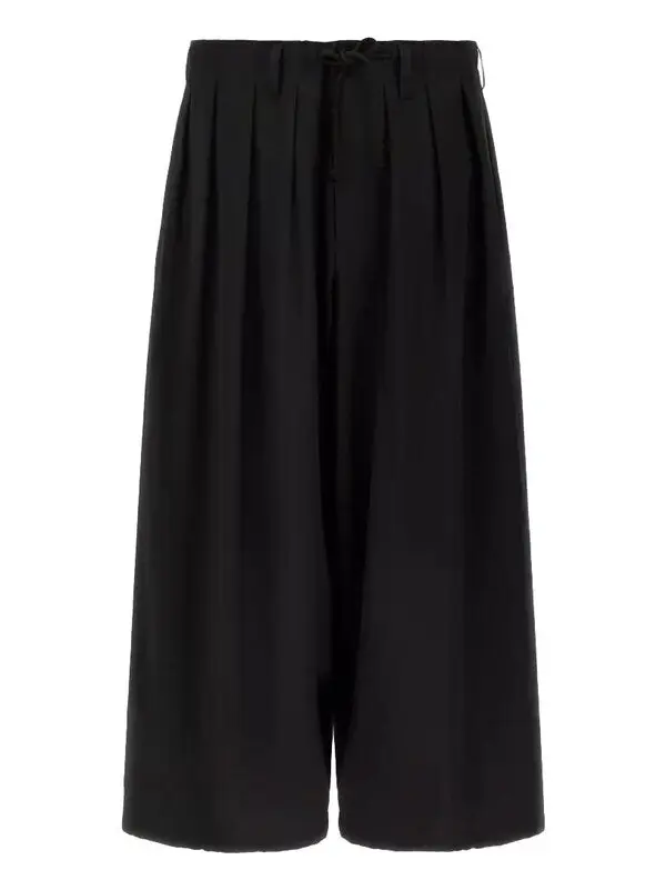 Yohji Yamamoto Pleated Wool Trousers - Black