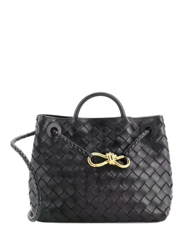 Bottega Veneta Intrecciato Nappa Andiamo Small Satchel - Black