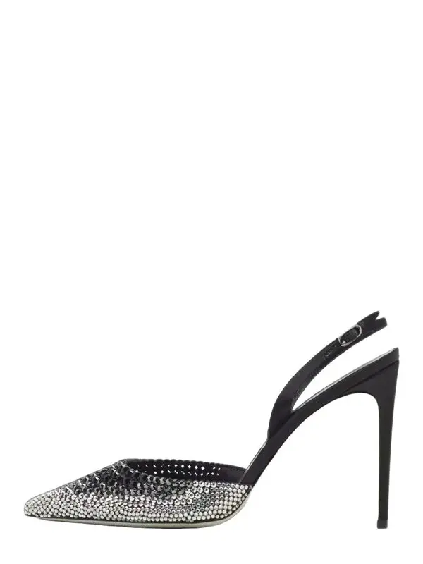 Rene Caovilla Jackie Crystal-embellished Slingback Pumps - Silver