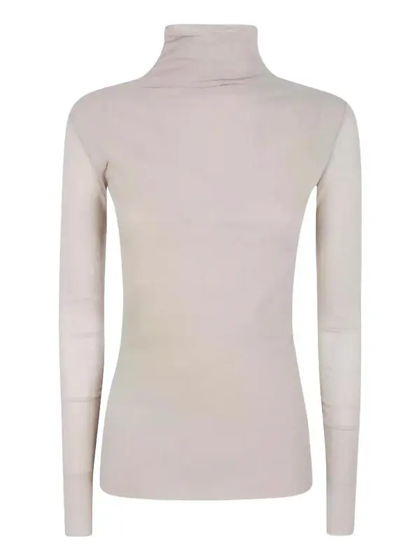 D.exterior Sheer High-neck Top - Neutrals