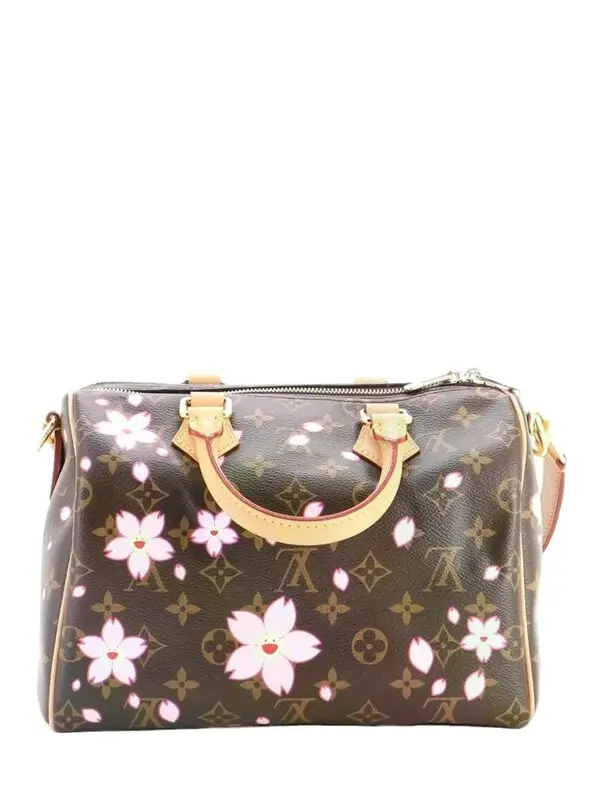 LOUIS VUITTON X Takashi Murakami Limited Edition Cherry Blossom Monogram Speedy 25 Satchel - Brown