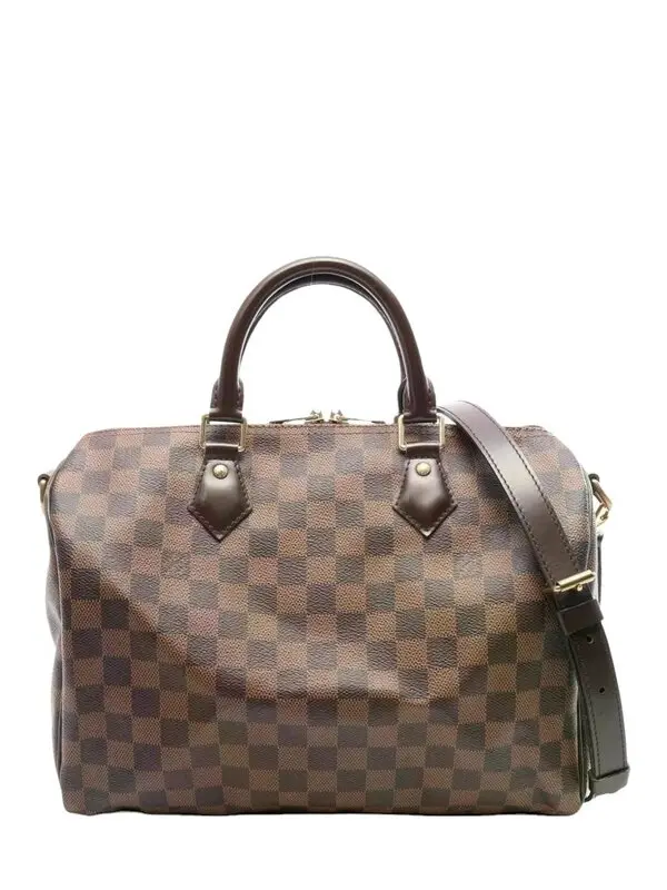 LOUIS VUITTON 2015 30 Speedy Bandouliere Damier Ebene Tote Bag - Brown