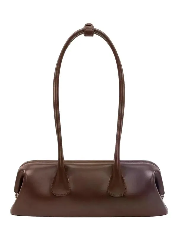 OSOI Boat Wide Mini Leather Shoulder Bag - Brown