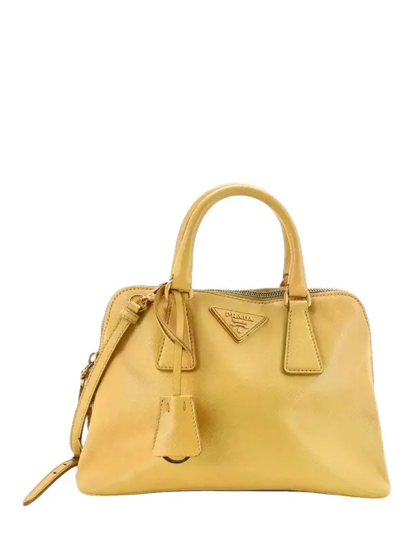 Prada Promenade Bag Saffiano Leather Small Satchel - Yellow