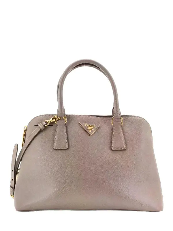 Prada Saffiano Leather Medium Satchel - Neutrals