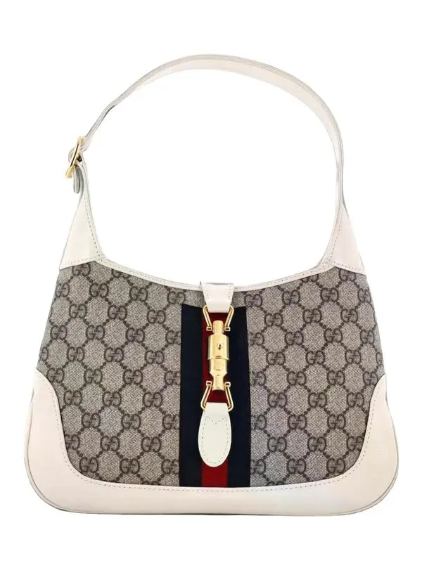 Gucci Jackie 1961 Gg Coated Canvas Small Hobo Bag - White