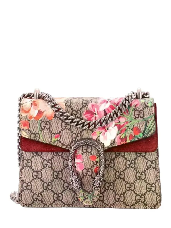 Gucci Dionysus Bag Blooms Print Gg Coated Canvas Mini Shoulder Bag - Brown