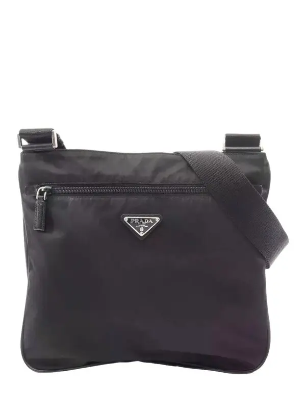 Prada Tessuto Saffiano Cross Body Bag - Black