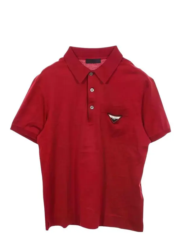 Prada 2010s Triangle Logo Polo Shirt - Red