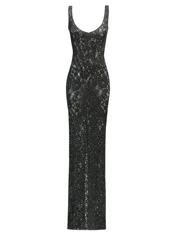 THE NEW ARRIVALS ILKYAZ OZEL Aela Lace Cotton Gown - Black