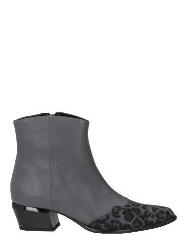 NILA & NILA Leather Ankle Boots With Leopard Print And Pointed Toe - Grey