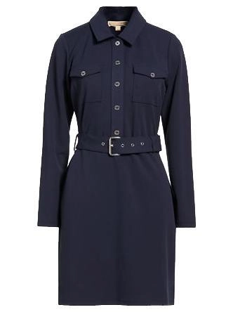 Michael Kors Long Sleeve Mini Shirt Dress - Blue