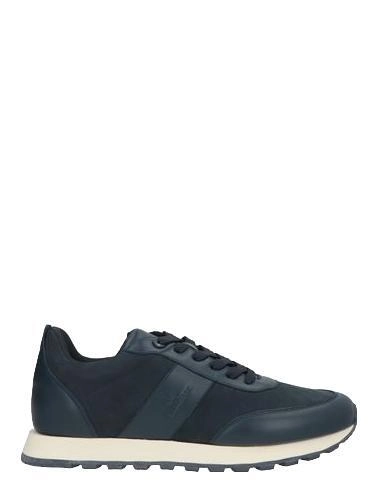 Paul & Shark Leather And Nubuck Low-top Sneakers - Navy
