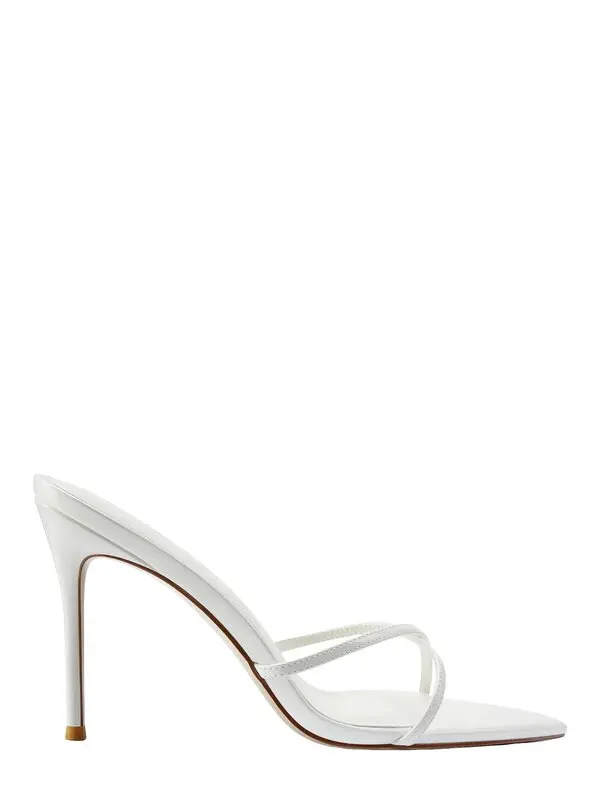 Femme La Donatella 100 Patent Stiletto Mules - White