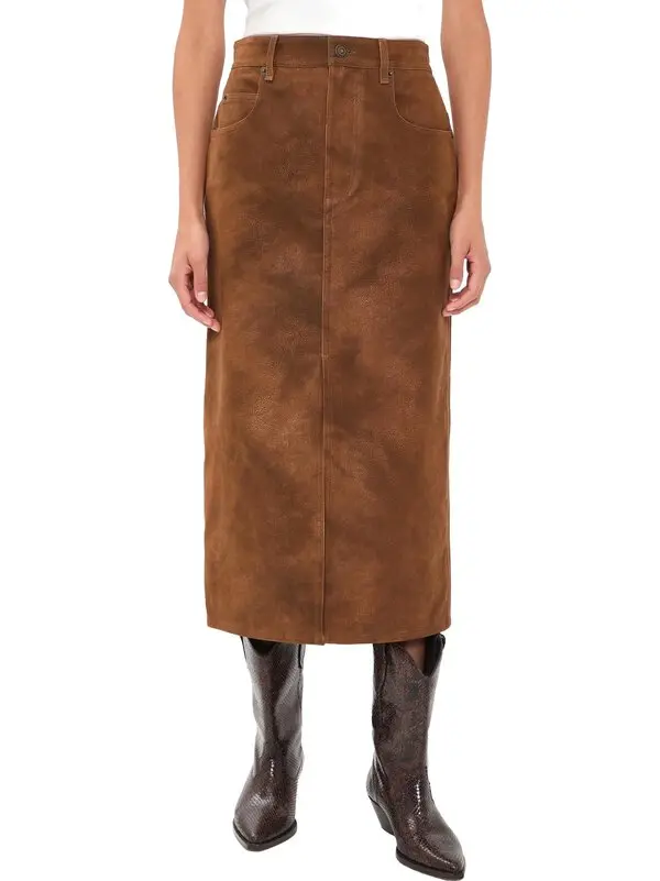 Isabel Marant Étoile Bisane Faux Suede Skirt - Brown