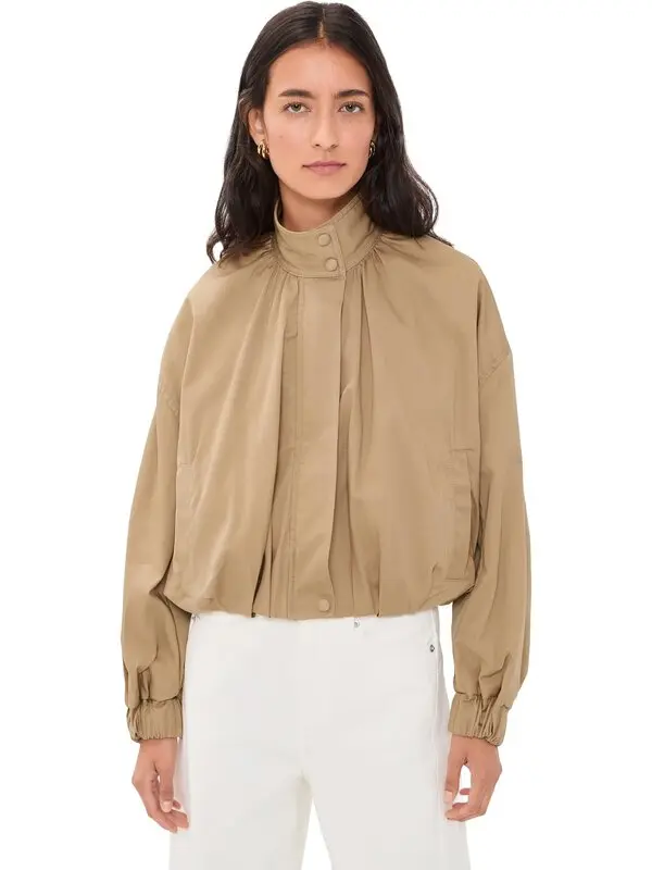 A.L.C. Twill Funnel Neck Jacket - Bark