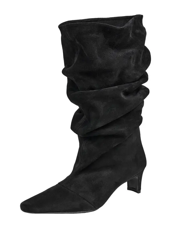 Staud Suede Slouch Boots - Black