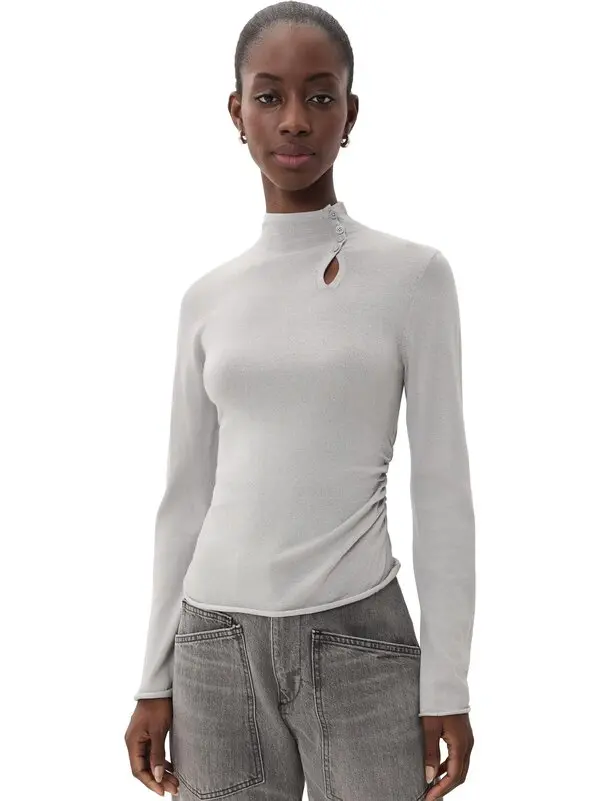 Helmut Lang Button Sweater - Light Grey
