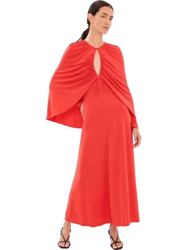 Johanna Ortiz Silent Solstice Ankle Dress - Fire Red