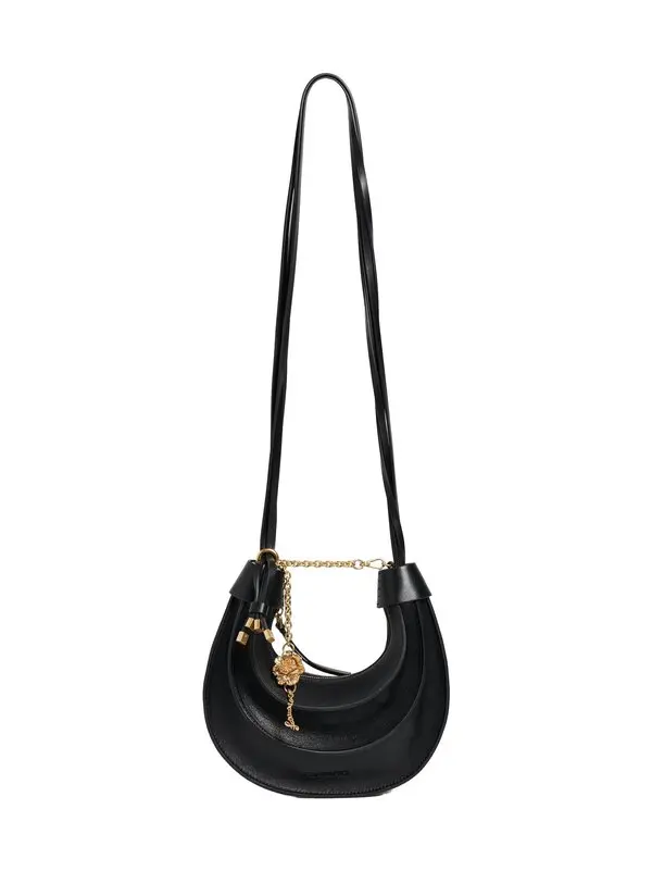 Farm Rio Leather Small Banana Bag - Black