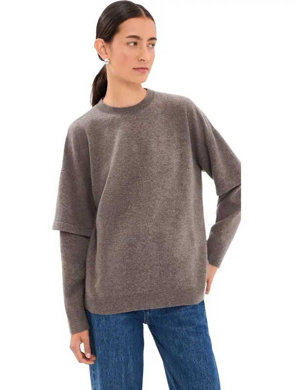 DARKPARK Troy Knit Double Sleeve Sweater - Brown