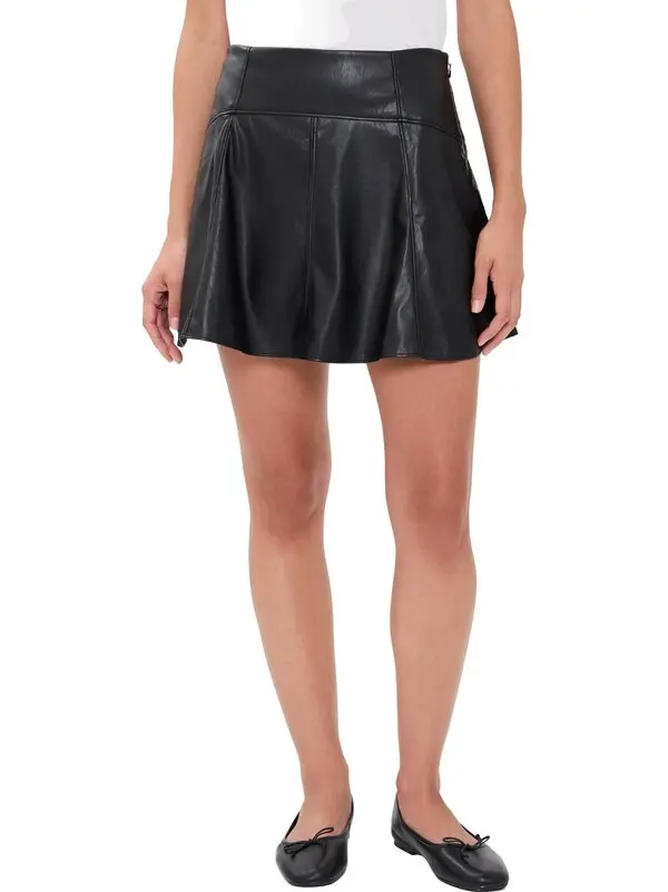 Paige Darcy Faux Leather Skirt - Black