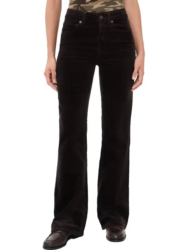 Good American Good Classic Bootcut Corduroy Pants - Espresso