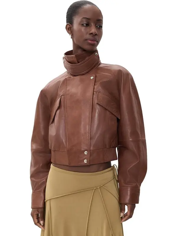 Retrofete Lykke Leather Jacket - Cigar