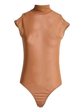 ALYSI Polyester Elastane Bodysuit - Camel