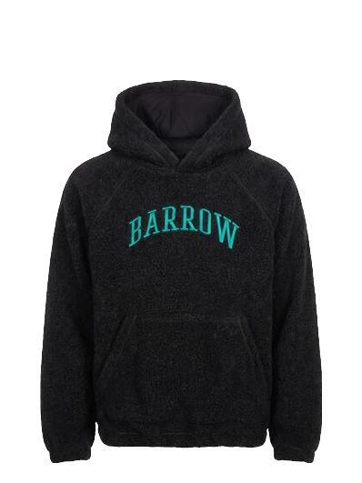 BARROW Polyester Bouclé Hooded Sweatshirt - Black
