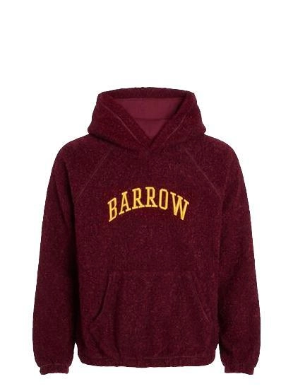 BARROW Polyester Bouclé Hooded Sweatshirt - Red