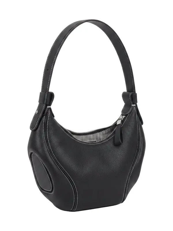 MODENAIRE Sculpted Leather Shoulder Bag - Black