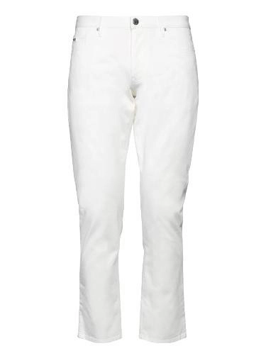 Emporio Armani Cotton Blend Tapered Pants - White
