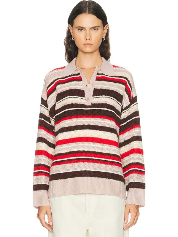 Sablyn Billie Relaxed Collared Sweater - Cinnabar Multi