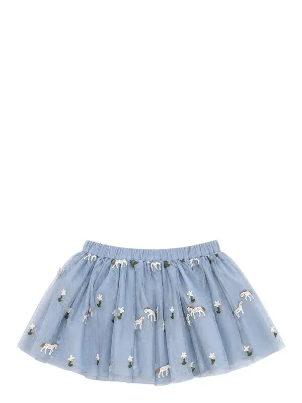 Stella McCartney Elastic Waist Midi Skirt - Blue