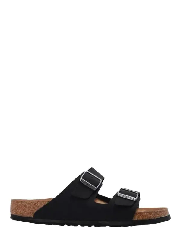 BIRKENSTOCK Arizona Leather Buckled Sandals - Black