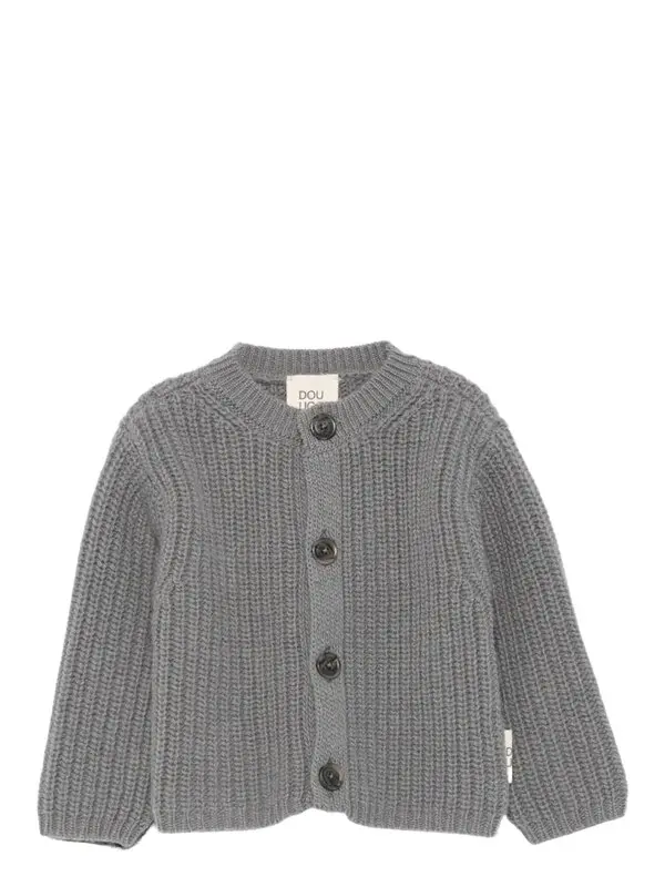 DOUUOD Chunky-knit Buttoned Cardigan - Gray