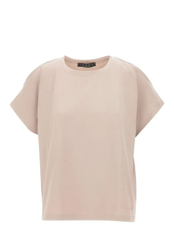 KAOS Icona Cut-out Shoulder T-shirt - Nude