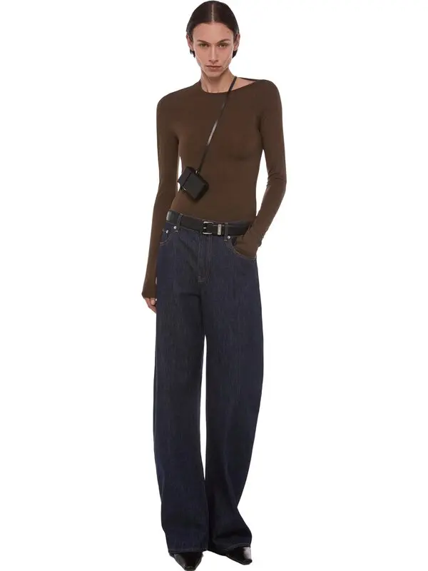 Helmut Lang Asymmetric Long-sleeve Top - Bark