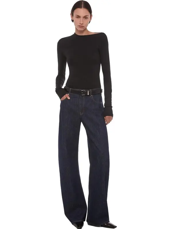 Helmut Lang Asymmetric Long-sleeve Top - Black