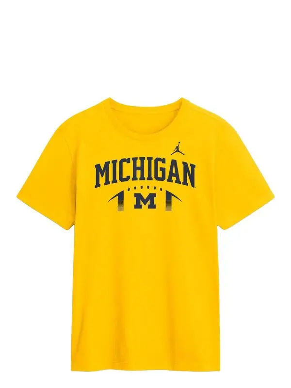 JORDAN BRAND Michigan Wolverines Primetime Football Icon T-shirt - Maize