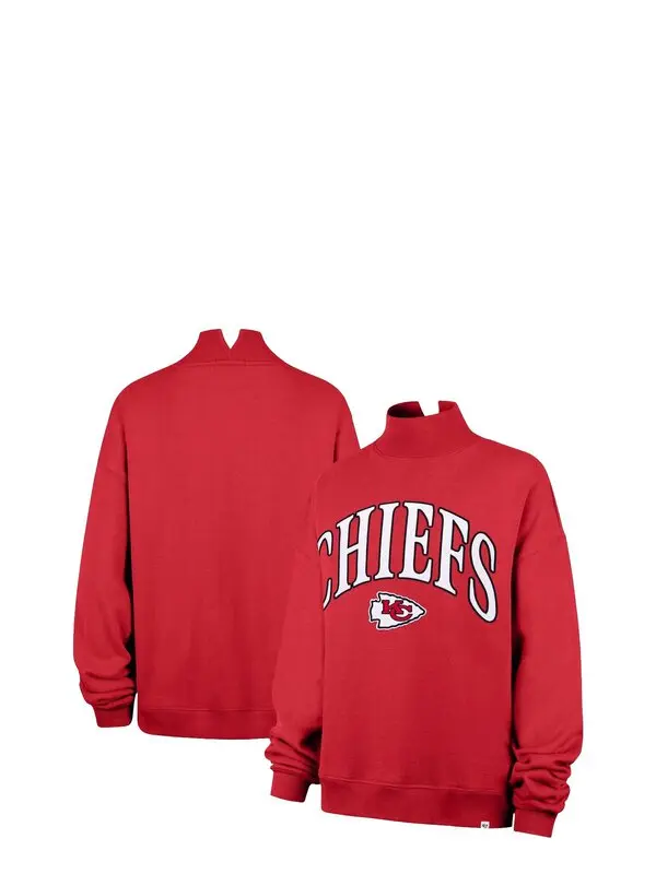 '47 Kansas City Chiefs Oversized Vantage Mock Neck Sweatshirt - Red