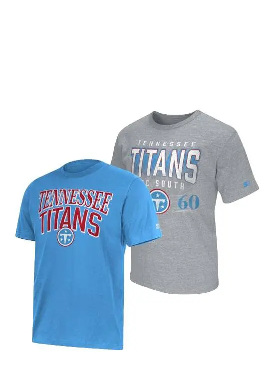 STARTER Gray Tennessee Titans Two-pack Logo T-shirt Set - Light Blue