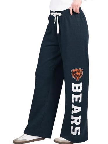 STARTER Chicago Bears Field Wide Leg Sweatpants - Navy